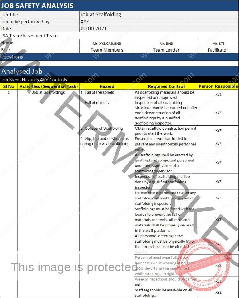 Free download all types of Job Safety Analysis (JSA/JHA) - Safety World
