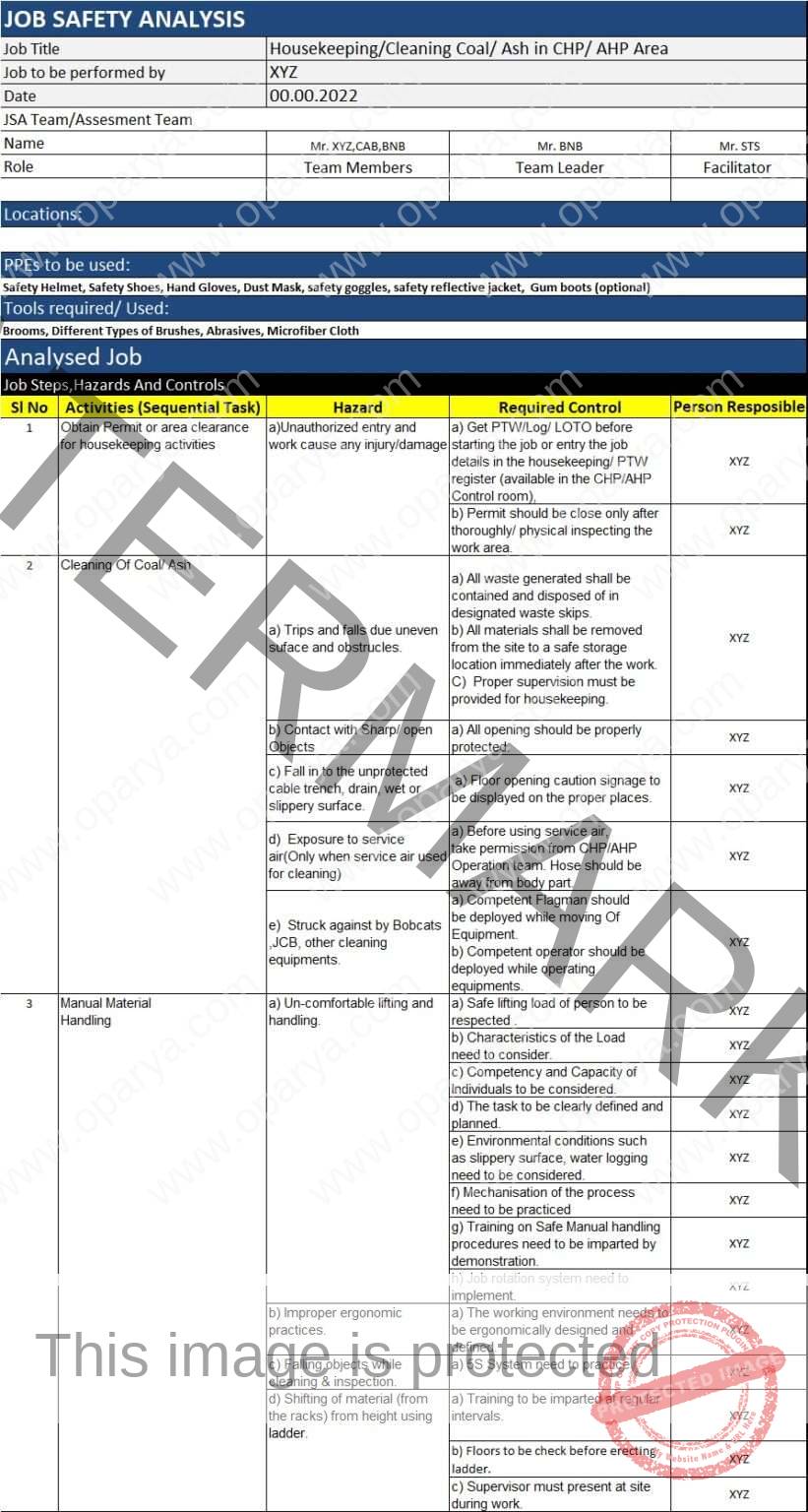 Free download all types of Job Safety Analysis (JSA/JHA) - Safety World